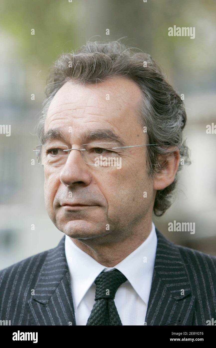 Anchor Michel Denizot attends the funeral of Former Paris-Saint-Germain ...