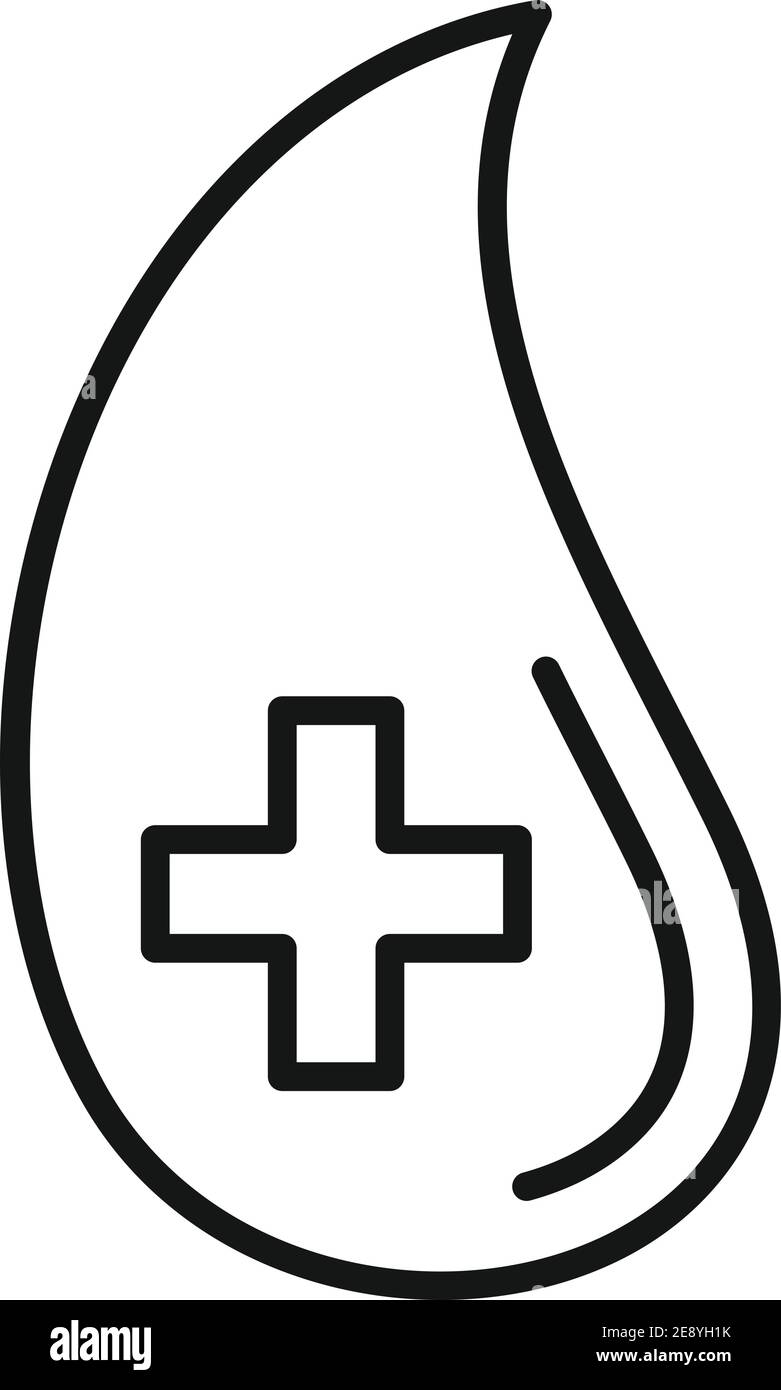 Blood medical donation drop icon, outline style Stock Vector Image ...