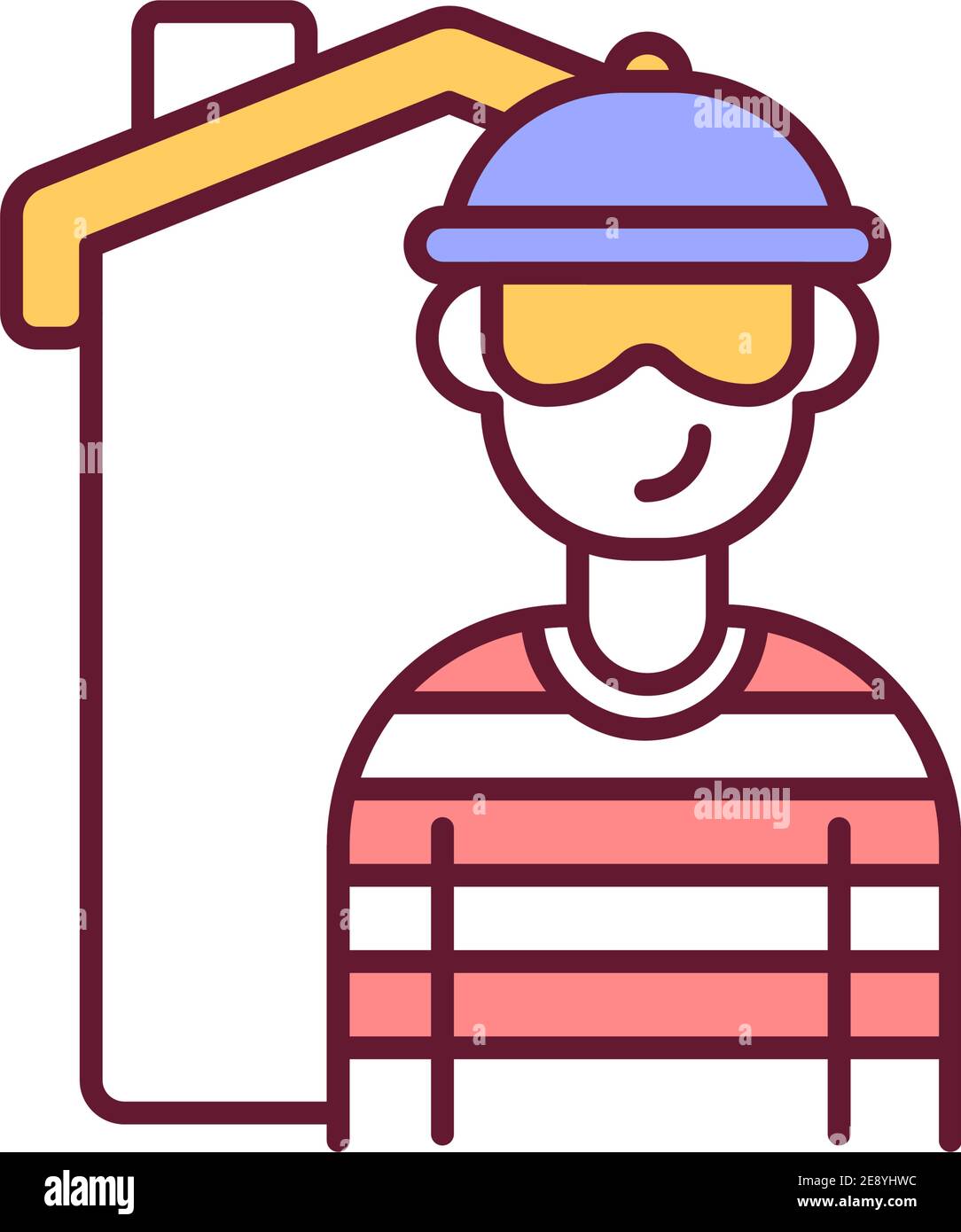 Criminal intruder to private property RGB color icon Stock Vector Image ...