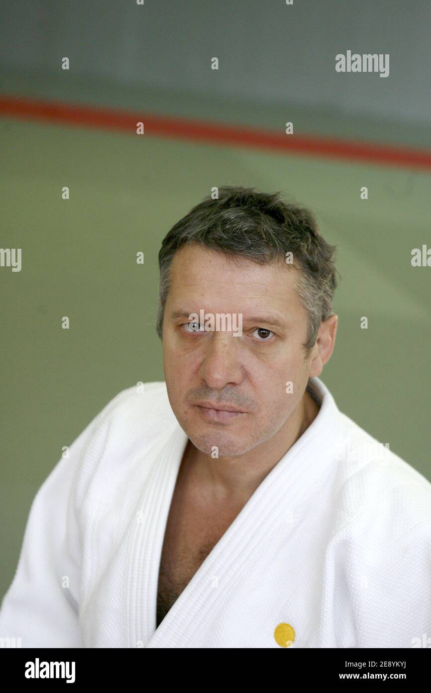 Judo former Olympic champion Thierry Rey attends a training session ...