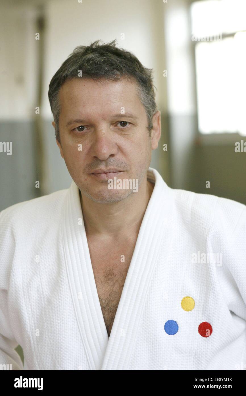 Judo former Olympic champion Thierry Rey attends a training session ...