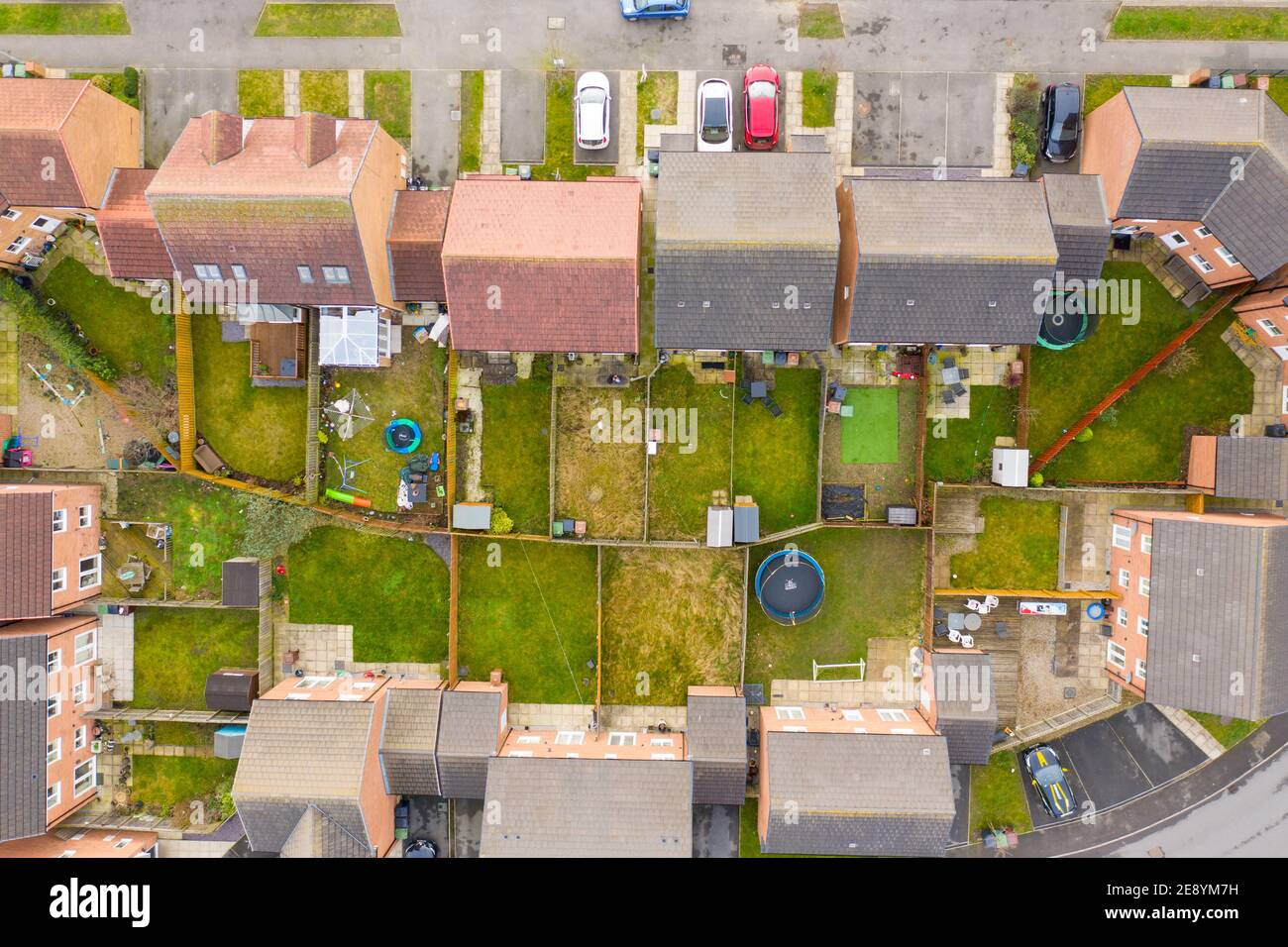 Top down aerial photo of the housing estates and suburban area of the ...