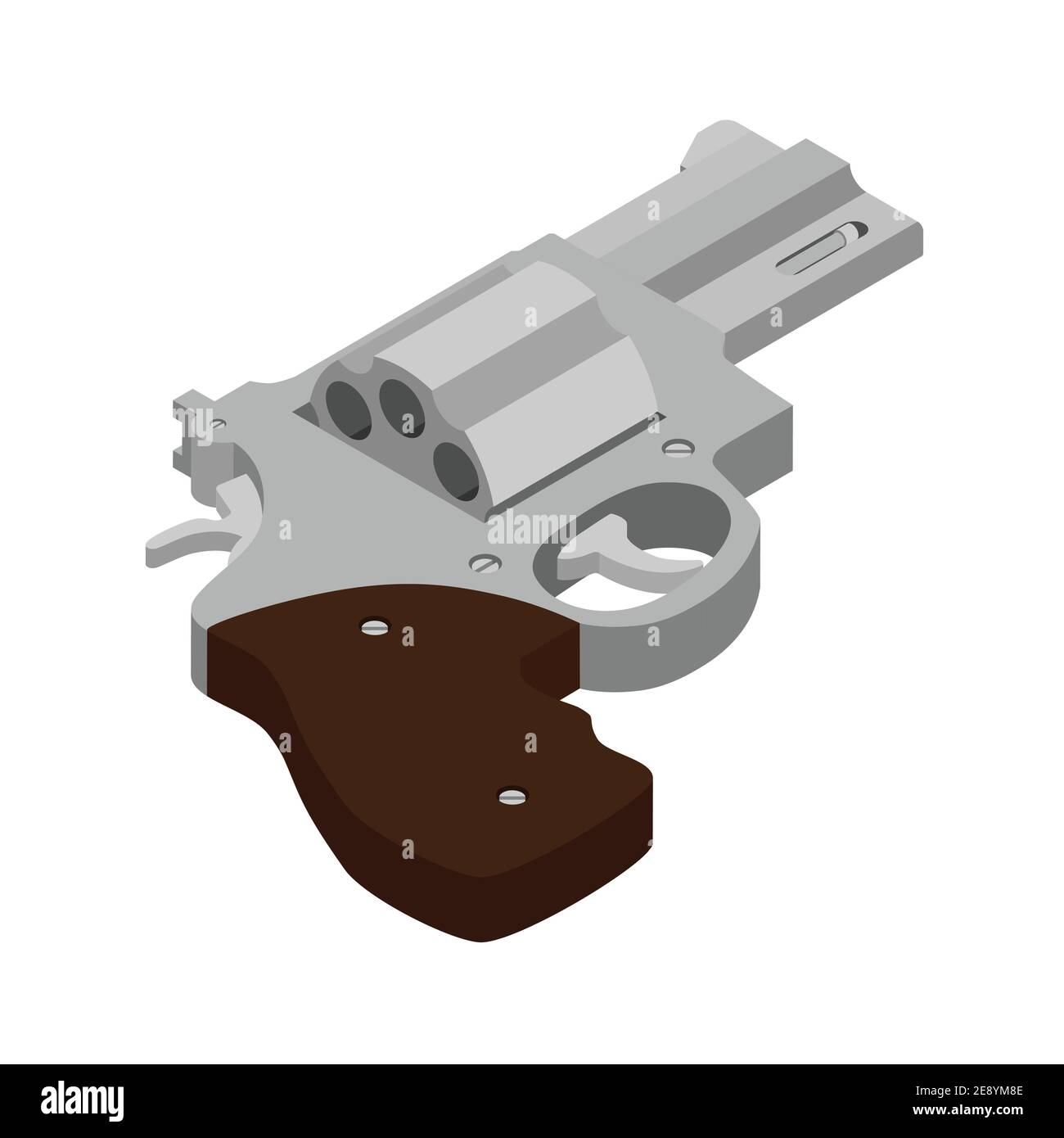 Pistol revolver isolated on white background. Vintage pistol revolver ...