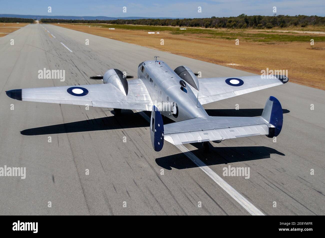A rear view of a restored World War Two Beech 18 Expeditor transport ...