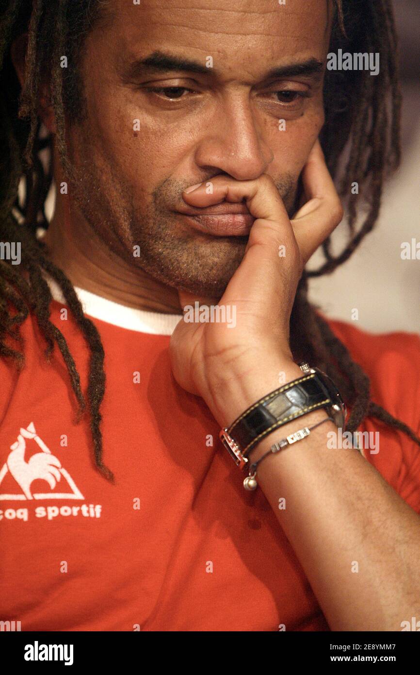 French singer and former tennis champion Yannick Noah during a press ...