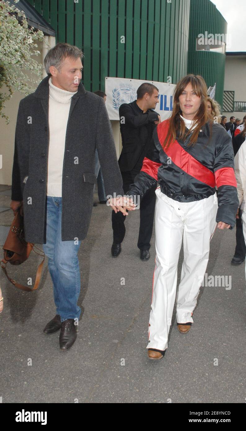 Actress Mathilde Seigner and her boyfriend Mathieu Petit attend the ...