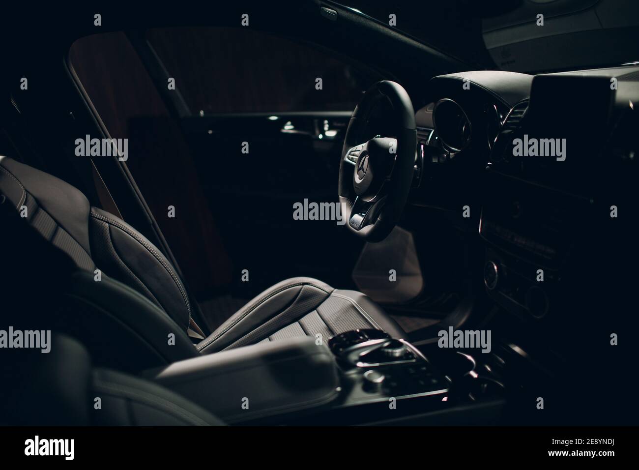 USA - New York, March 19, 2019: The new modern Mercedes Benz AMG GLE 63 ...