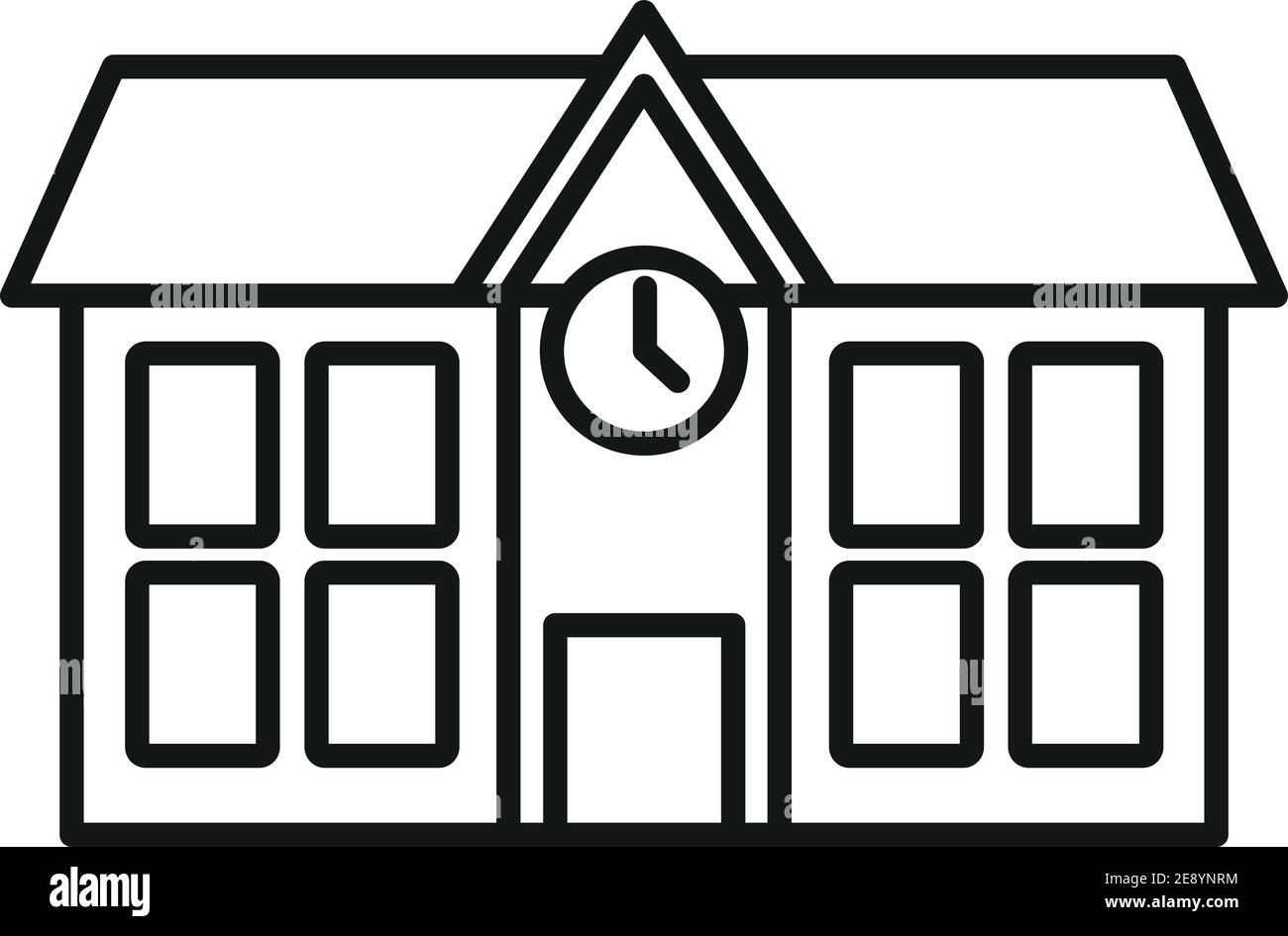 School building icon, outline style Stock Vector Image & Art - Alamy