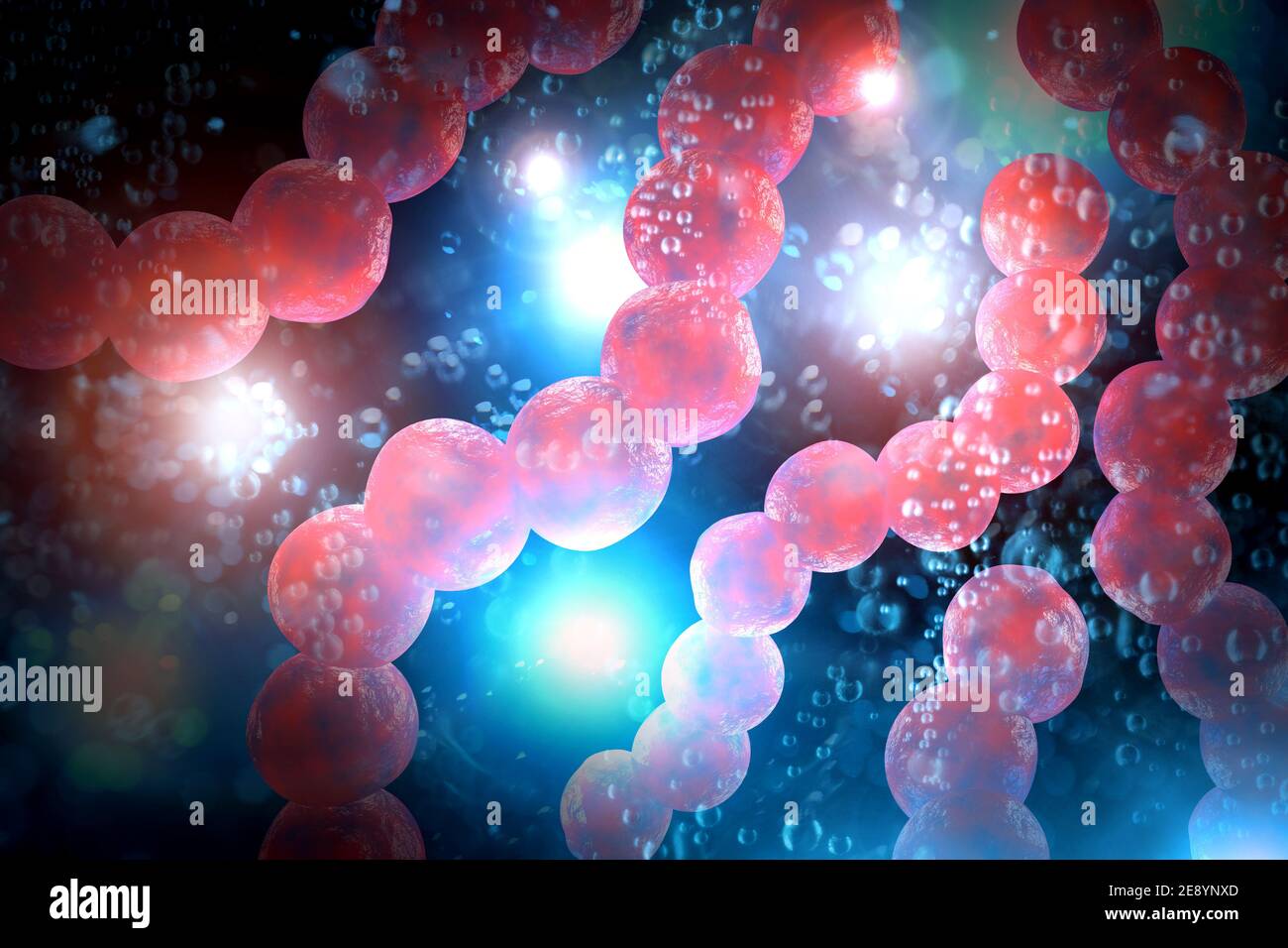 Strep throat also known as Streptococcus Pneumonia bacteria in mouth 3D ...