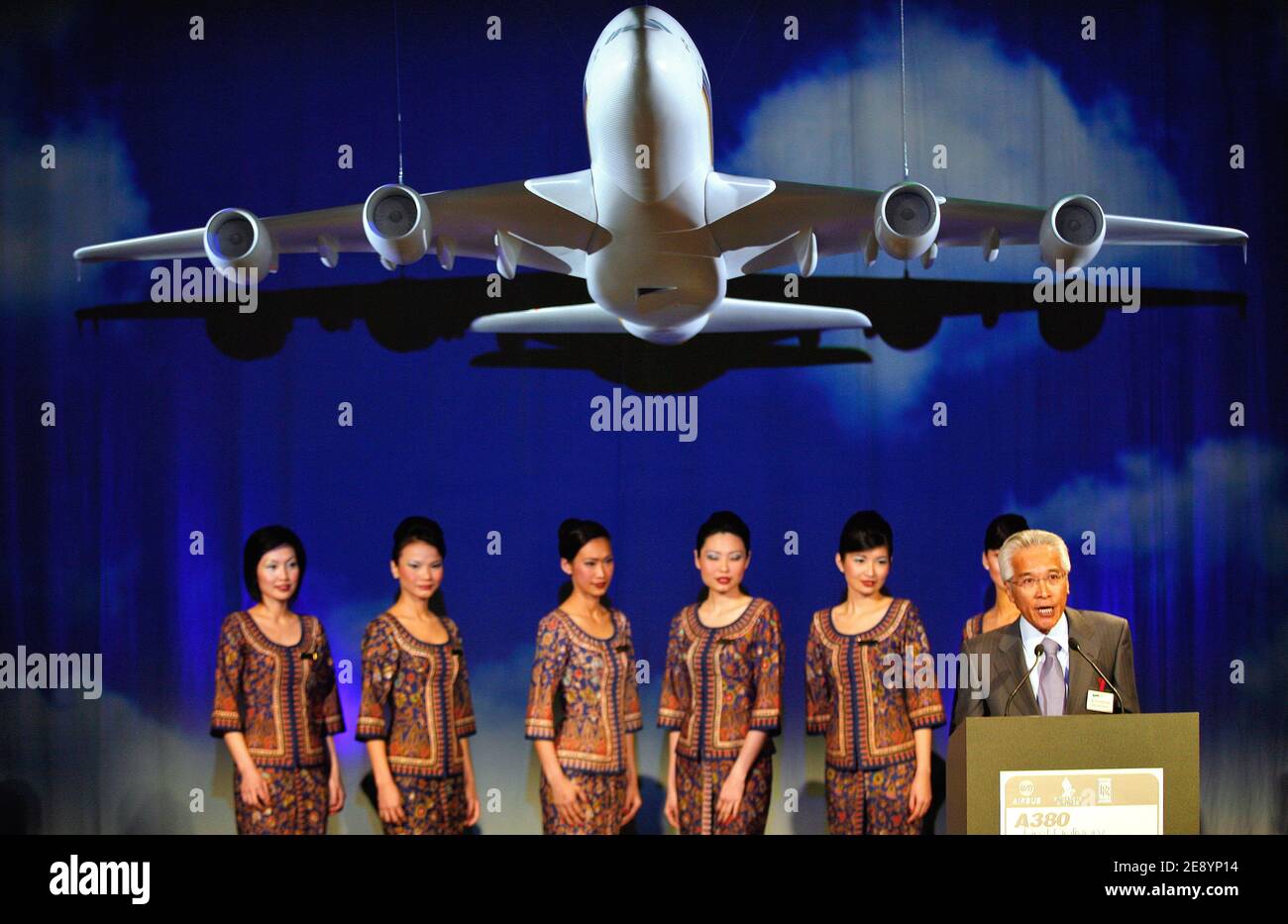 CEO of Singapore Airlines, Chew Choon Seng, holds a speech at the ...
