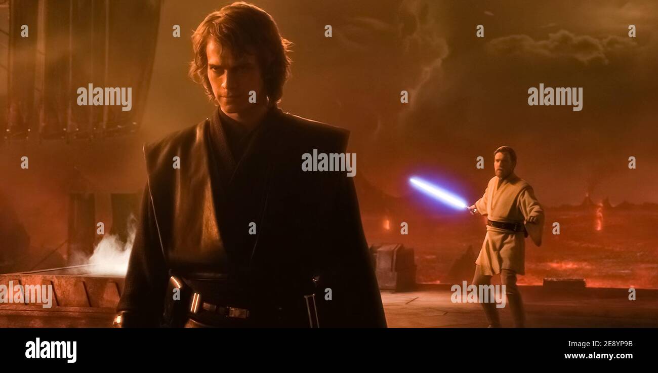 USA. Ewan McGregor as Obi-Wan Kenobi and Hayden Christensen as Anakin ...