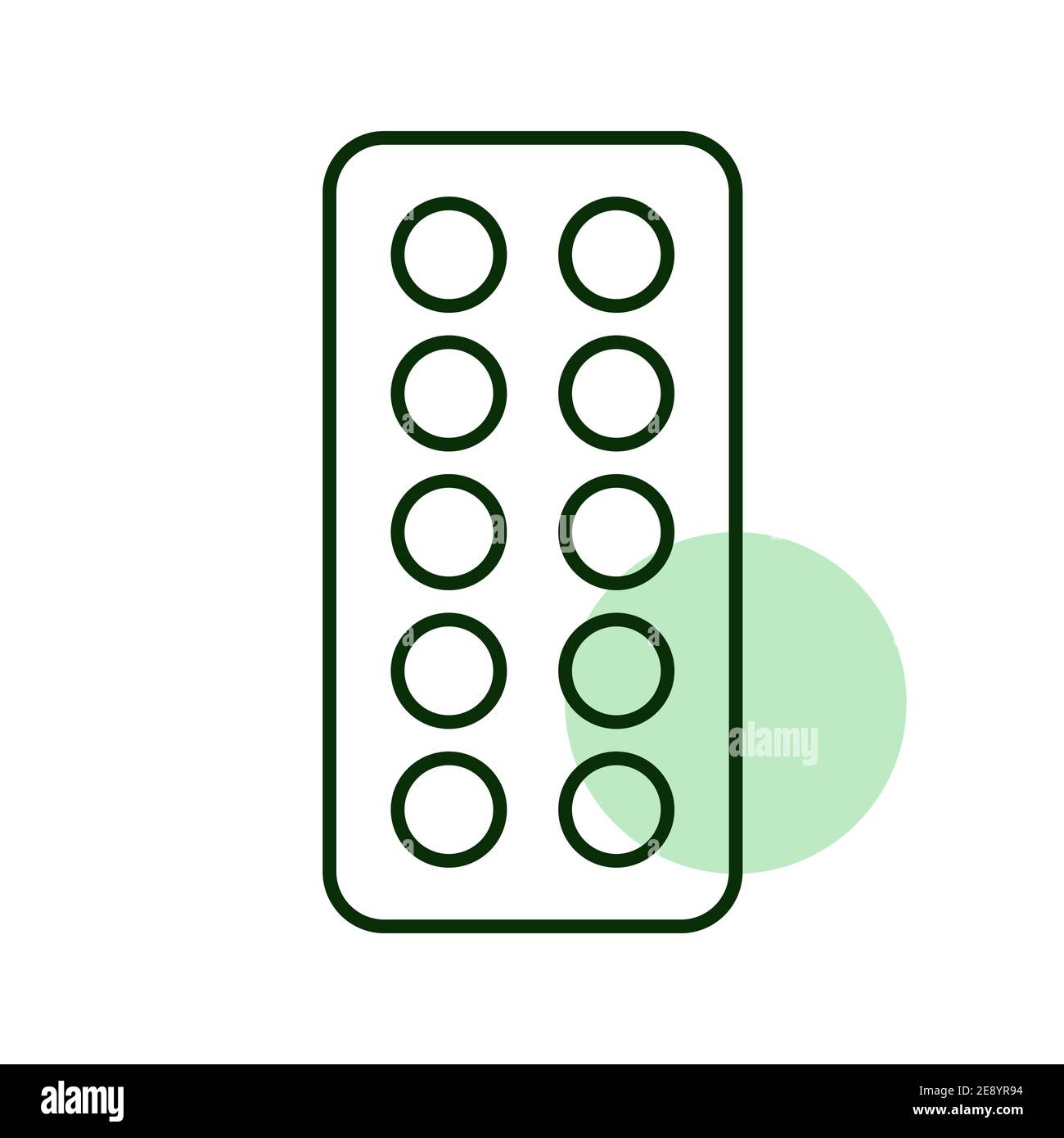 Pills strip vector icon. Medicine and healthcare, medical support sign ...