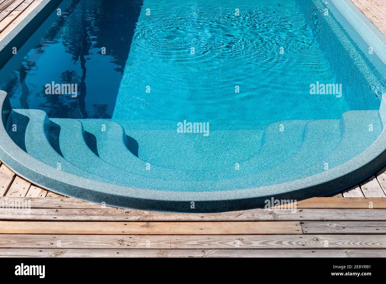 New modern fiberglass plastic swimming pool entrance step with clean ...