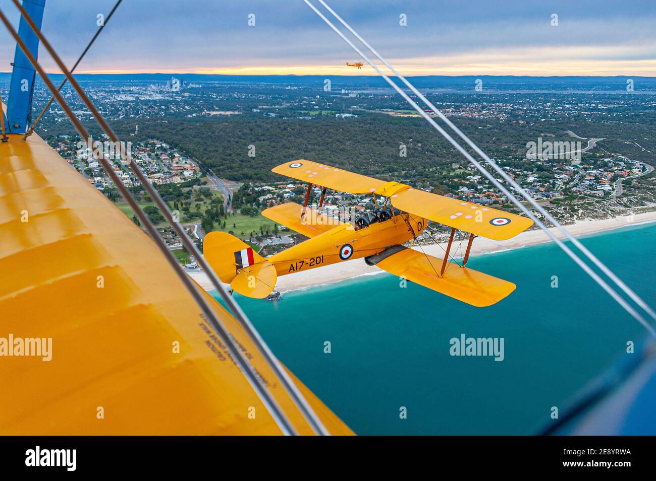 1930's De Havilland DH.82 Tiger Moth biplane in RAAF wartime training ...