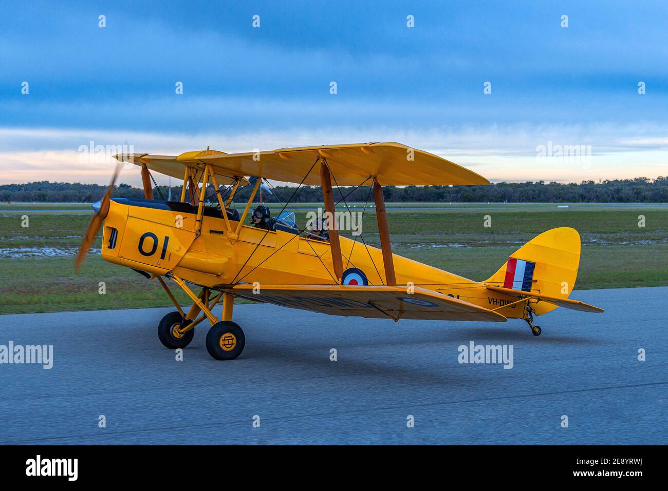 1930's De Havilland DH.82 Tiger Moth biplane in RAAF wartime training ...