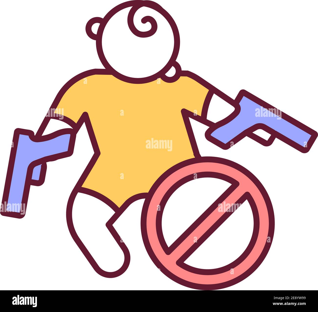 Prevent child death with gun control RGB color icon Stock Vector Image ...