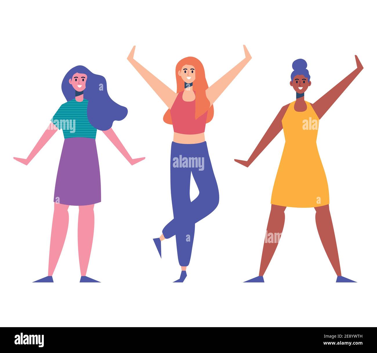 Three women stand Stock Vector Images - Alamy