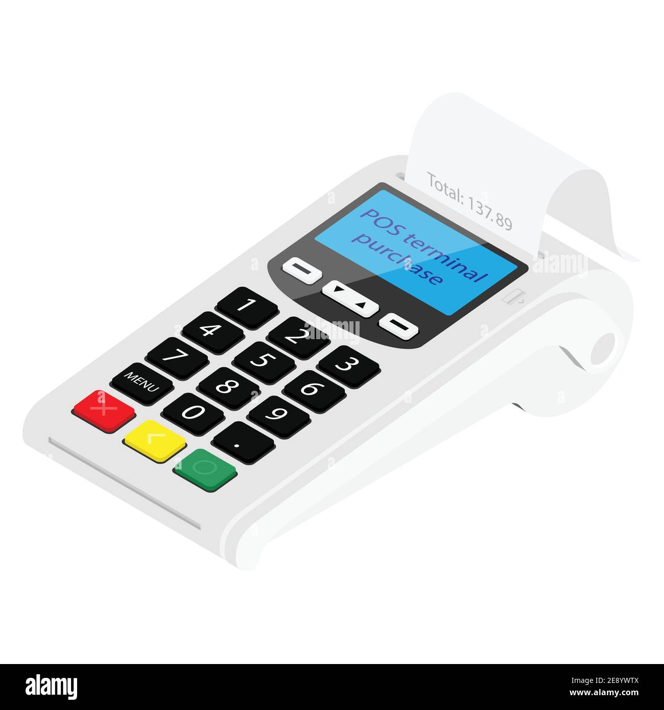 POS Terminal payment machine isolated on white background. Bank Payment ...
