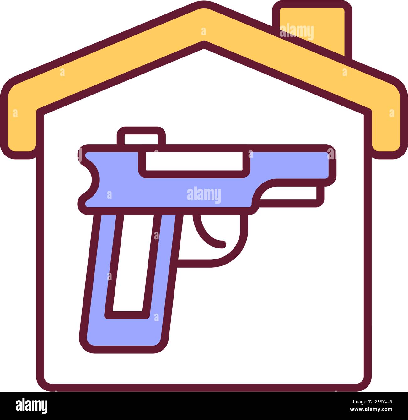 Gun for home security RGB color icon Stock Vector Image & Art - Alamy