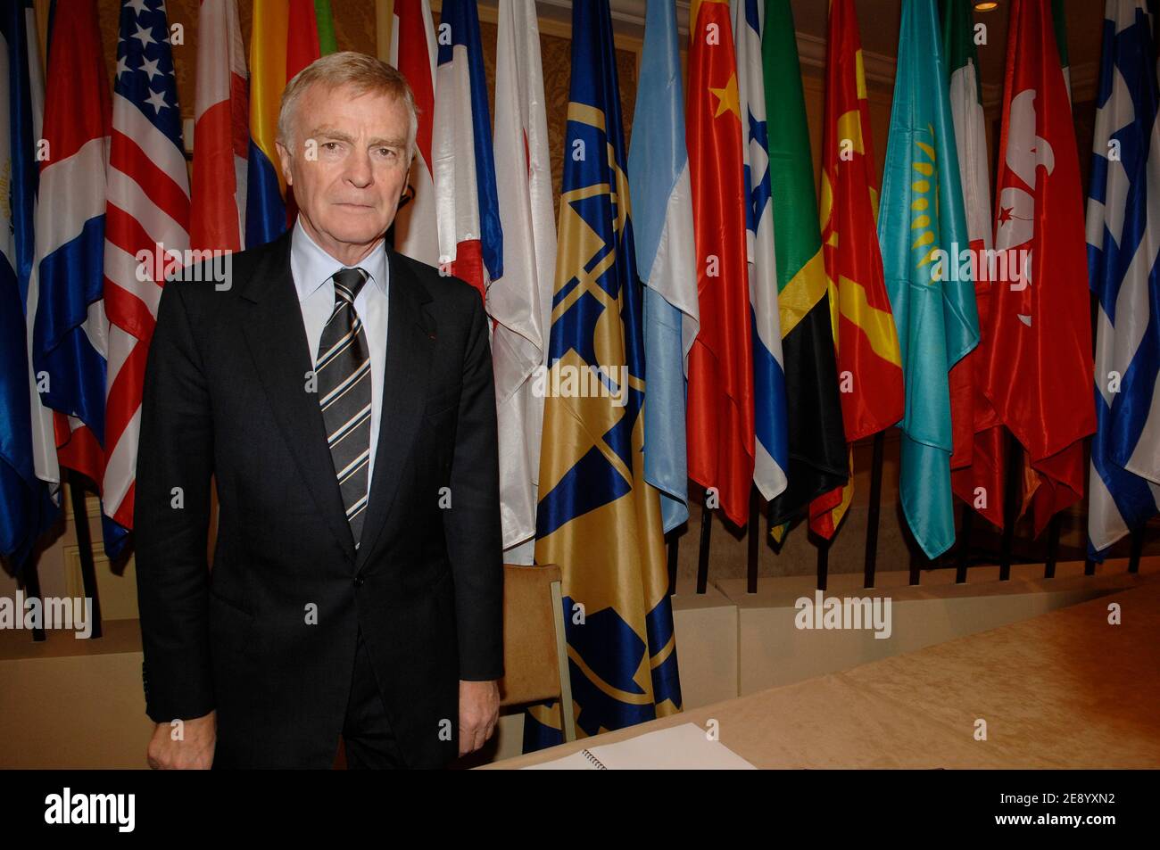 Max Mosley Fia President poses as he holds a press conference ...