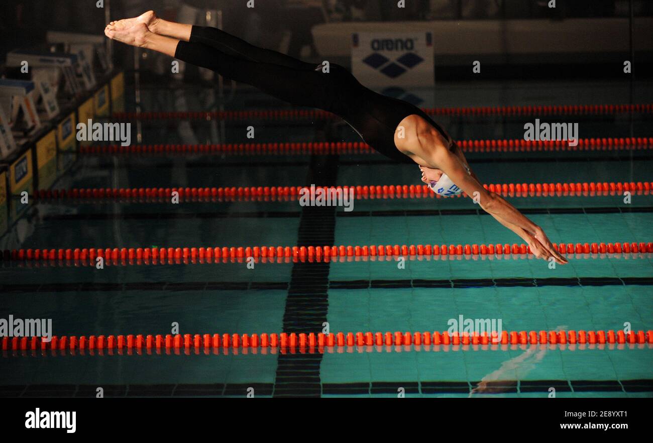 France's Raphael Menard competes on men's 50 meters breaststroke during ...