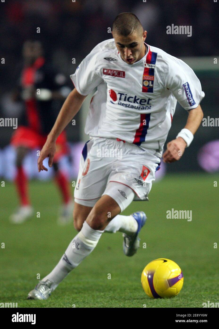 Lyon's Karim Benzema during the French Championship , PSG vs Olympic ...