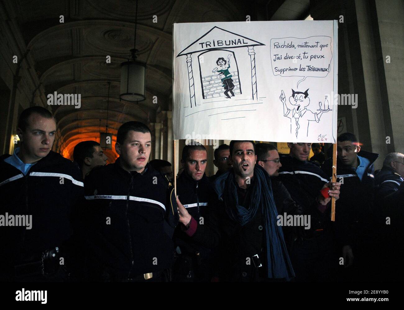 French Lawyers demonstrate at the Paris Court law, France, on October ...