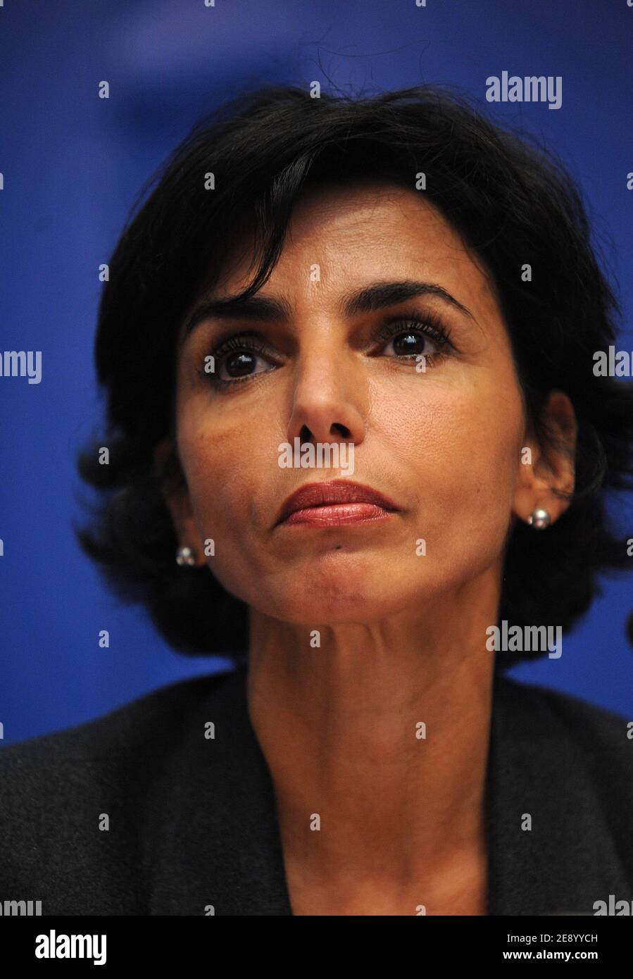 France's Minister of Justice Rachida Dati holds a press conference to ...