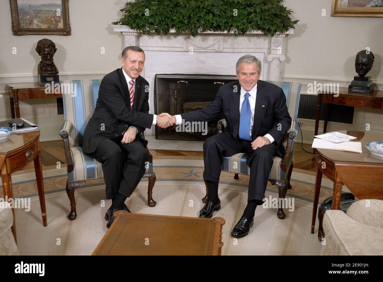 President George W. Bush meets with Turkish Prime Minister Recep Tayyip ...