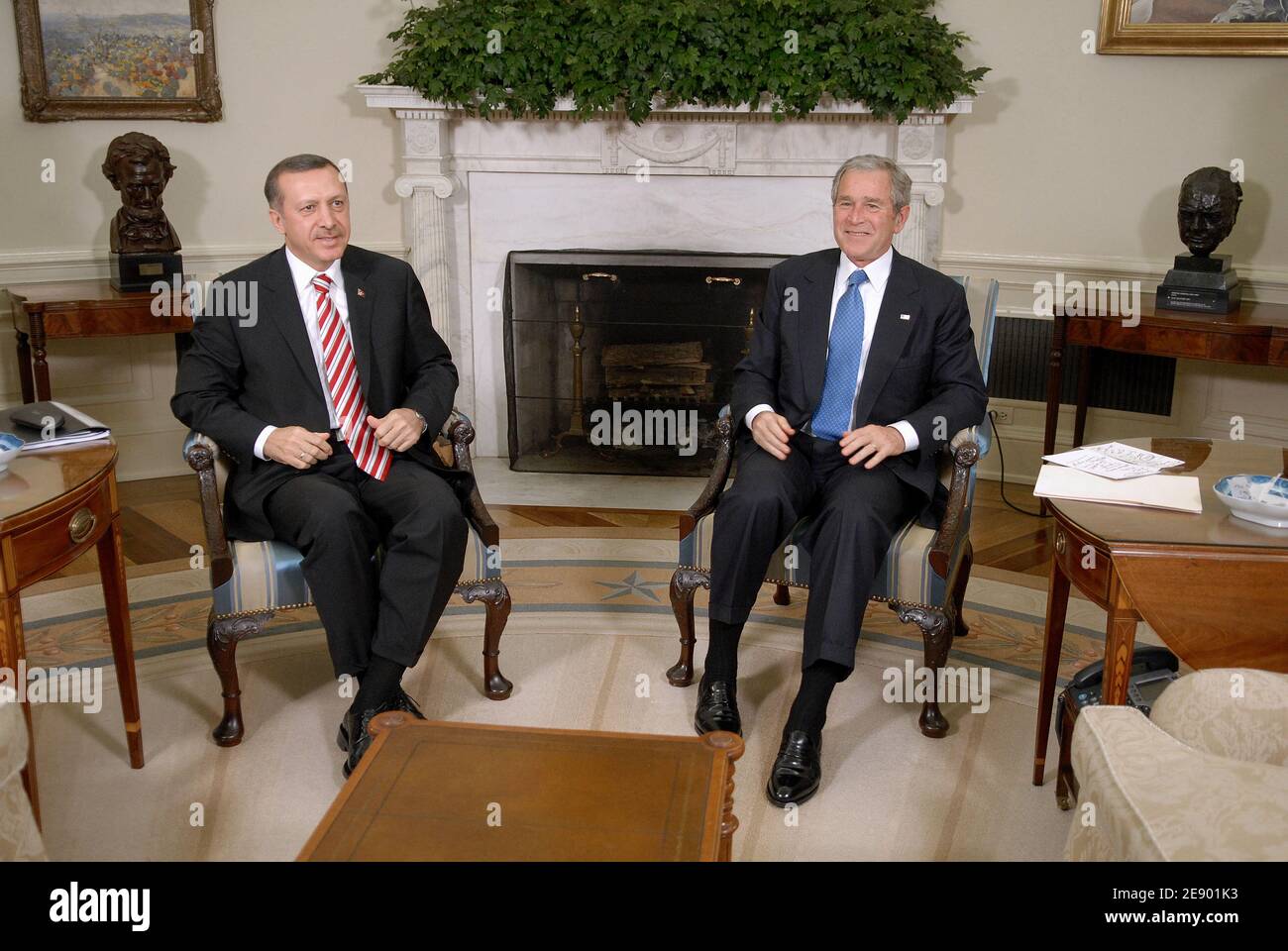 President George W. Bush meets with Turkish Prime Minister Recep Tayyip ...