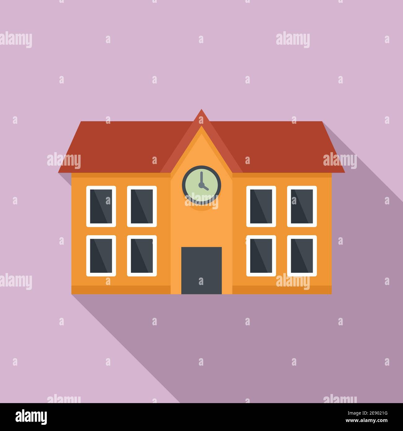 School building icon, flat style Stock Vector Image & Art - Alamy