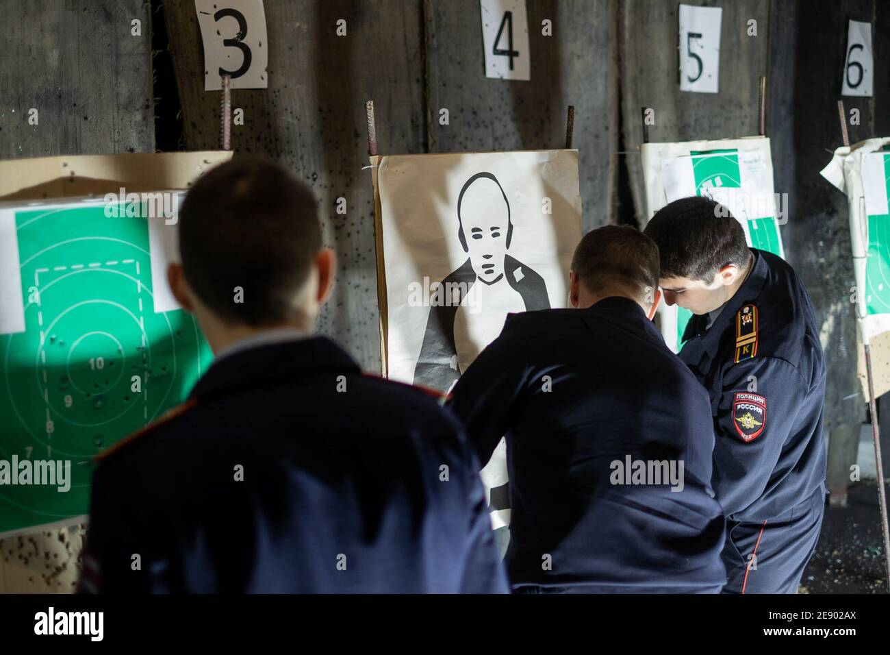 Moscow, Russia - January 15, 2019: Police shooting training courses ...