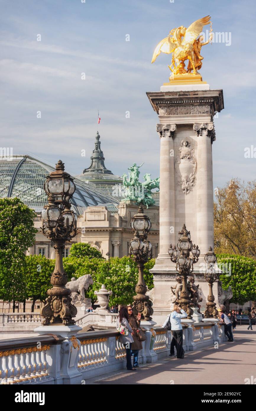 Alexander's third bridge and Petit Palais in Paris Stock Photo - Alamy