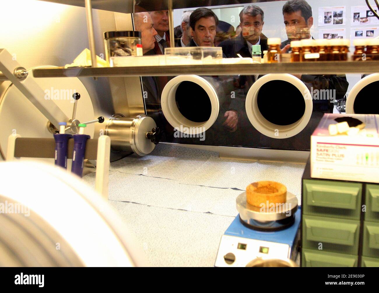 French Prime minister Francois Fillon visits the National Institute of ...