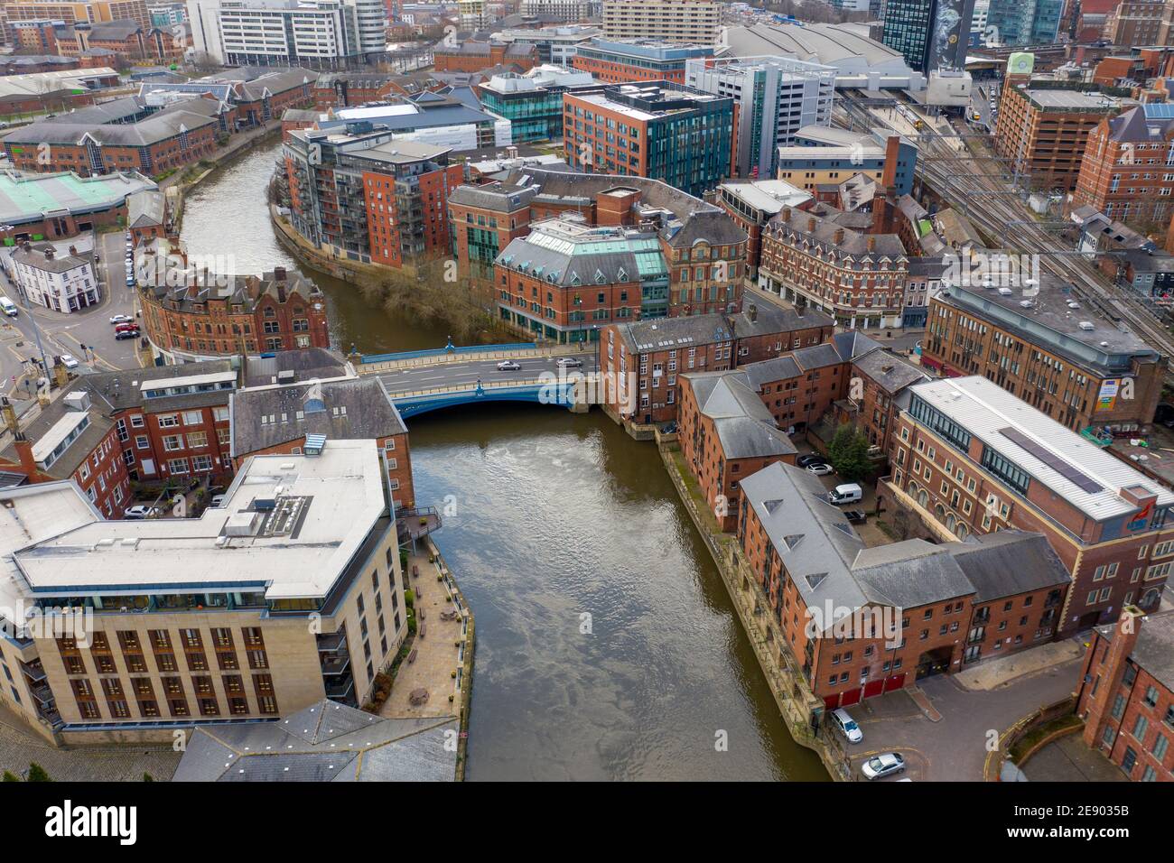 Aerial photo of the area in the Leeds City Centre known as Brewery ...