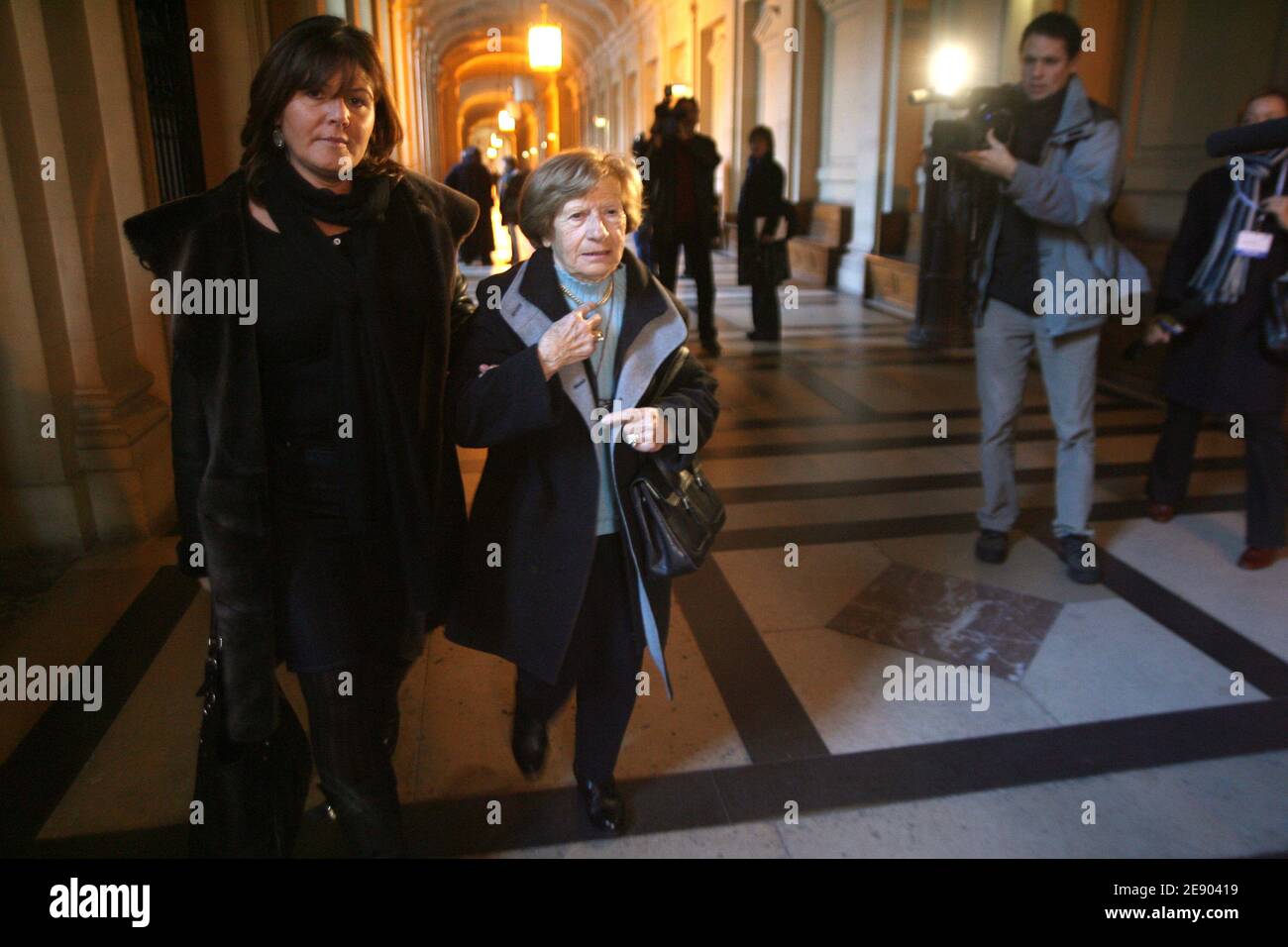 Christine Colonna (L), the sister of Yvan Colonna with her godmother ...
