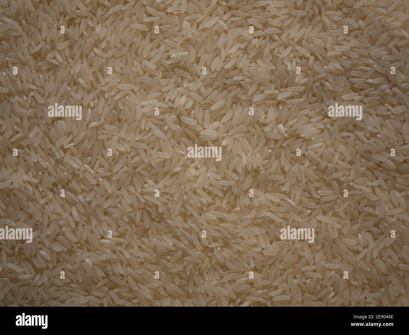 Long grain white rice. Flat lay, top view Stock Photo - Alamy