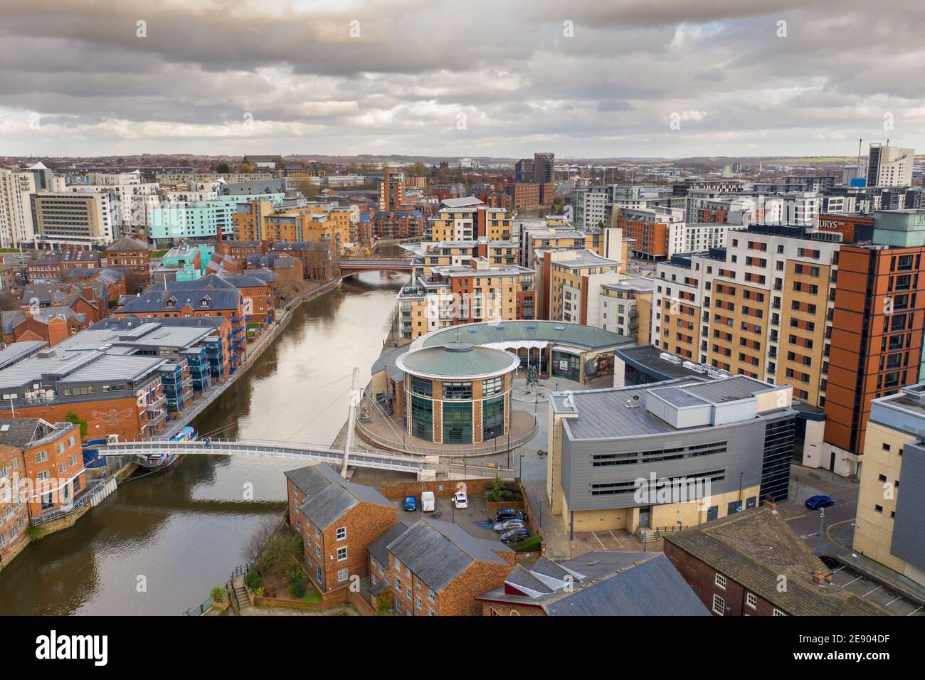 Aerial photo of the area in the Leeds City Centre known as Brewery ...