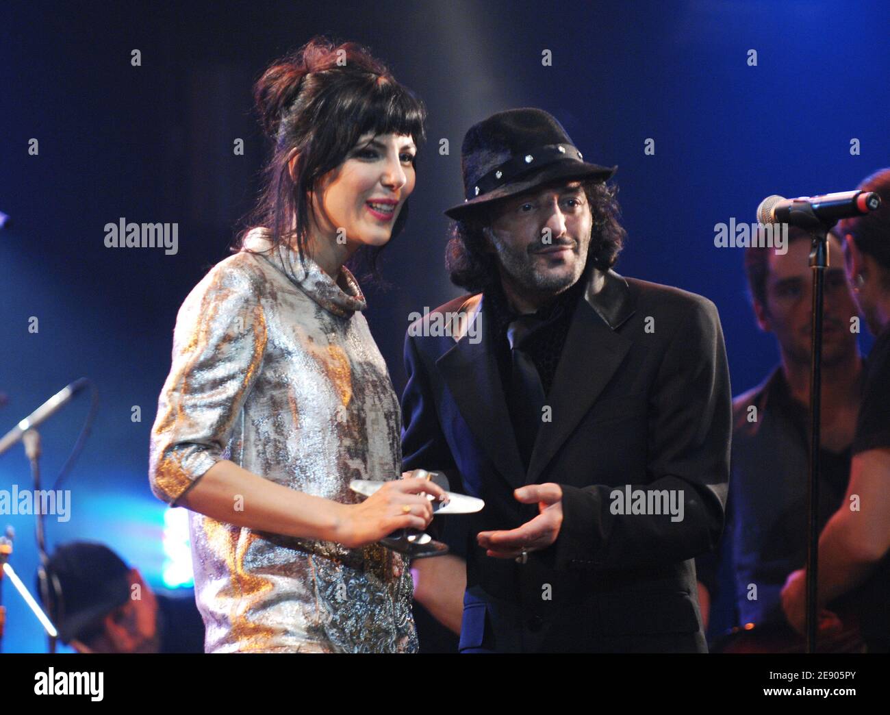 Singer and jury president Rachid Taha awards singer Daphne with the ...