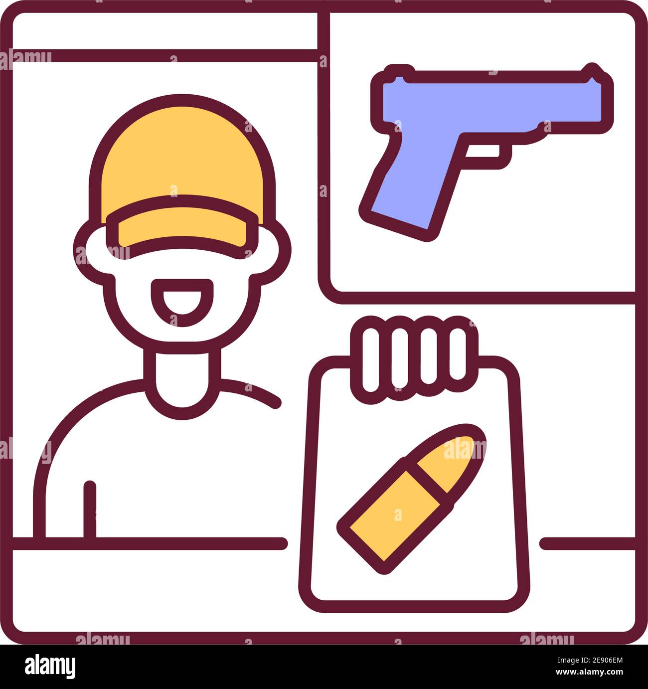 Gun dealer RGB color icon Stock Vector Image & Art - Alamy