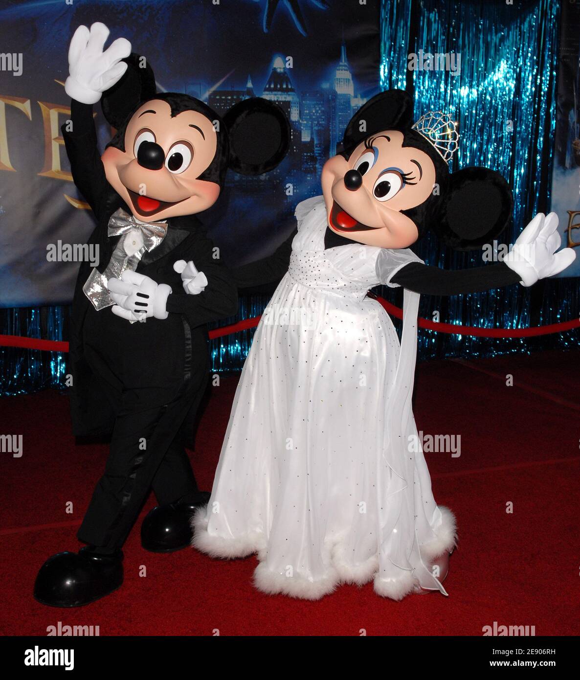 Mickey Mouse and Minnie Mouse attend the premiere of Walt Disney's ...