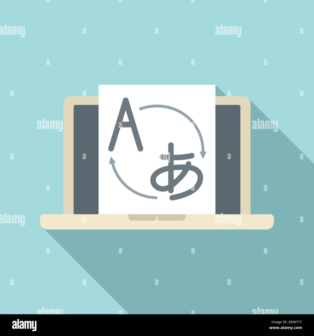 Foreign language laptop study icon, flat style Stock Vector Image & Art ...