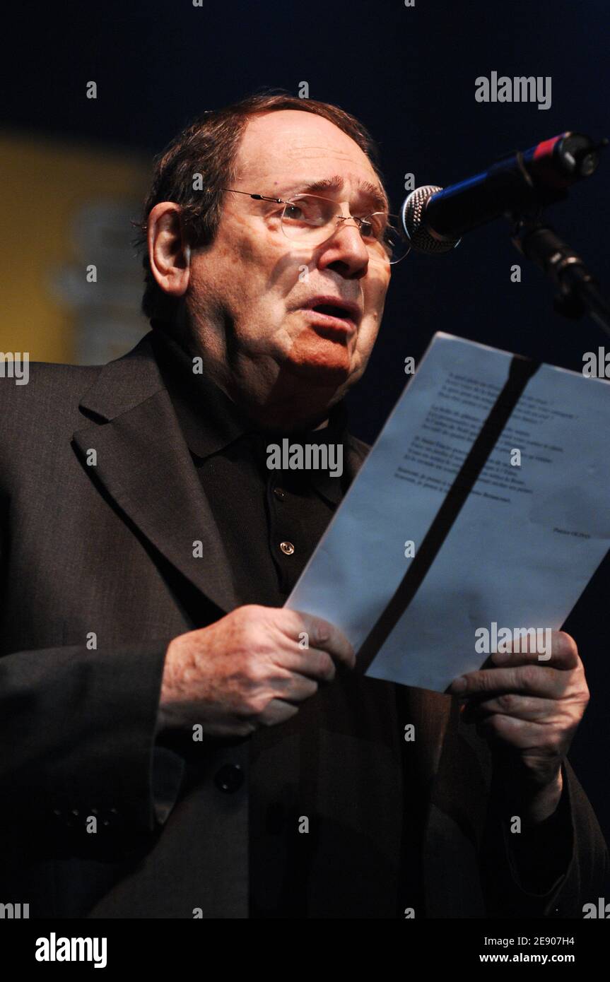 Director Robert Hossein performs live on stage during the 'Free Ingrid ...