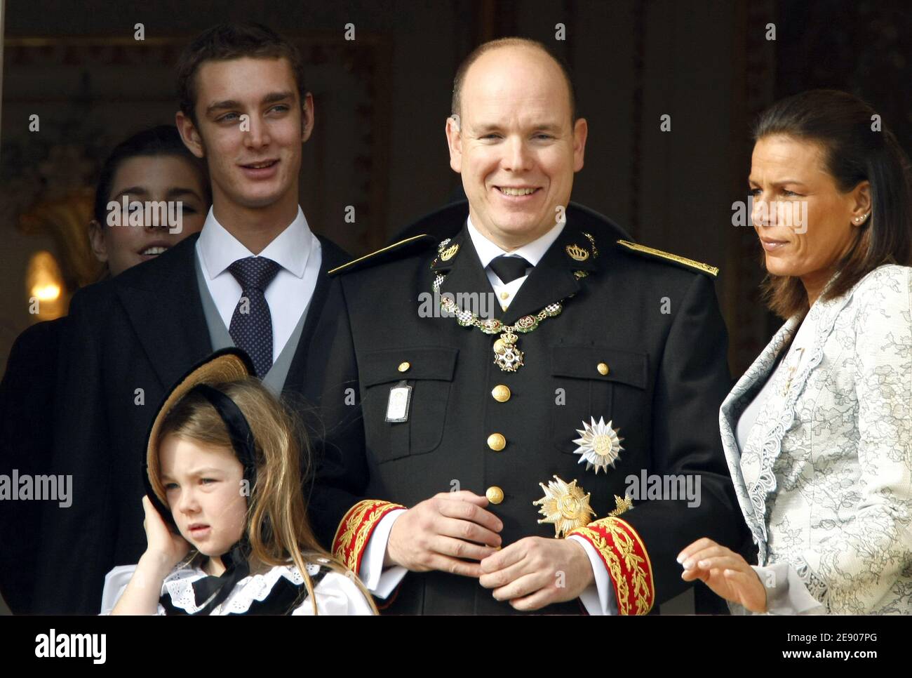 (l to r) Charlotte Casiraghi, Princess Alexandra, Pierre Casiraghi ...