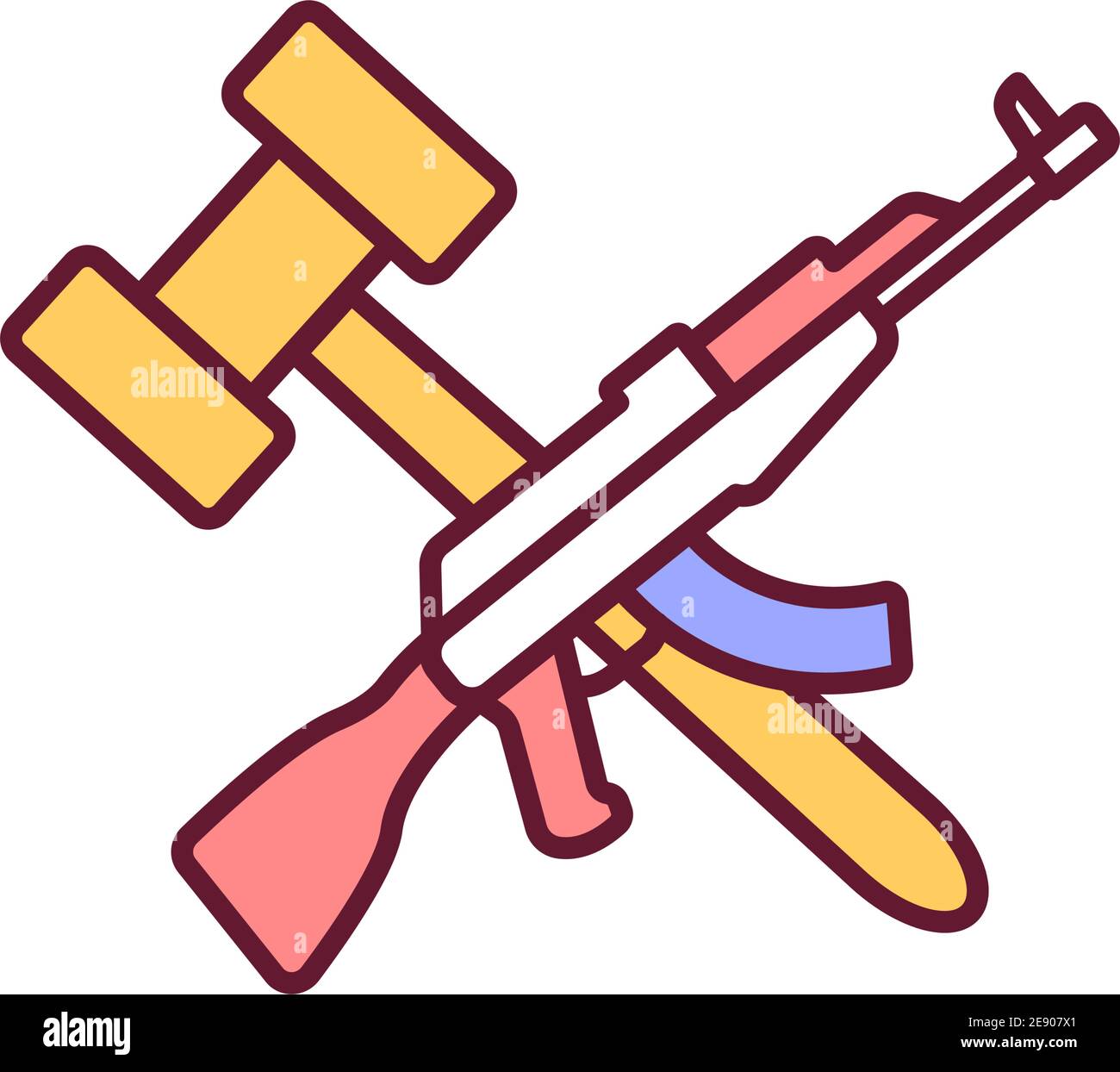 Gun control RGB color icons Stock Vector Image & Art - Alamy