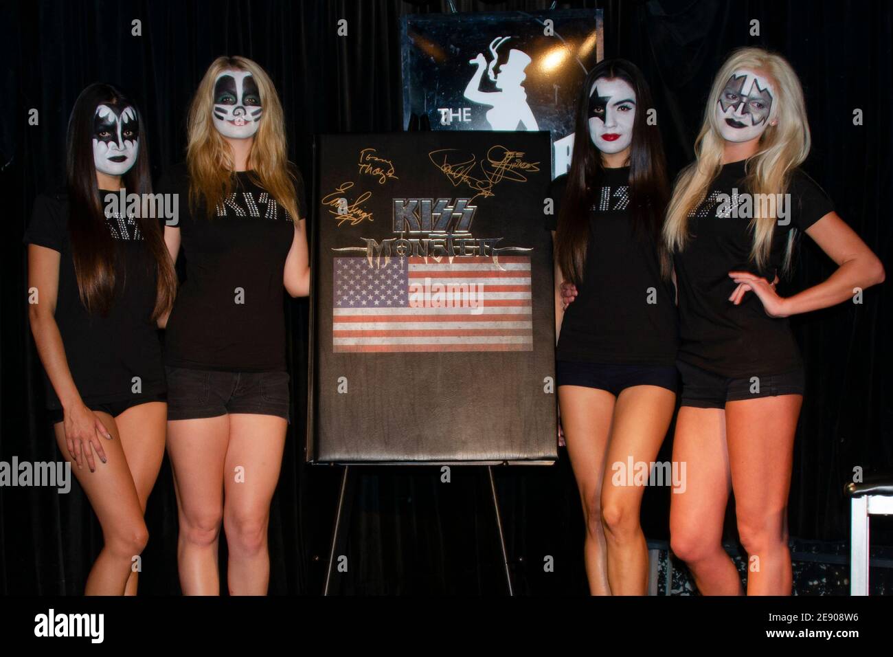 August 21, 2012: KISS models attend the launch of the KISS Monster Book ...