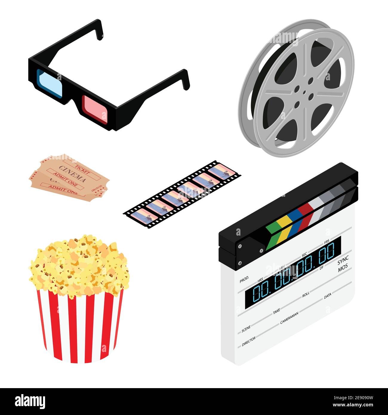 Set movie elements cinema objects hi-res stock photography and images ...