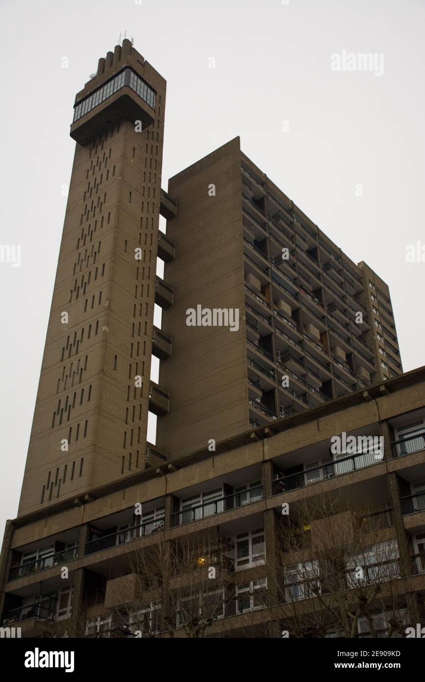 Trellick Tower, the iconic brutalist tower block, Golborne Road, Kensal Town, West London ...