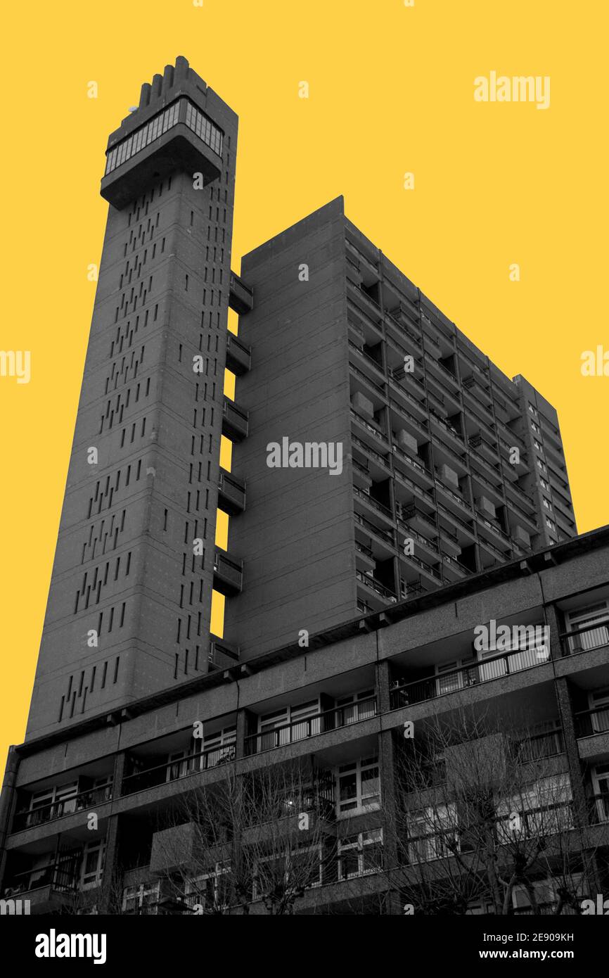 Trellick Tower, the iconic brutalist tower block, Golborne Road, Kensal ...