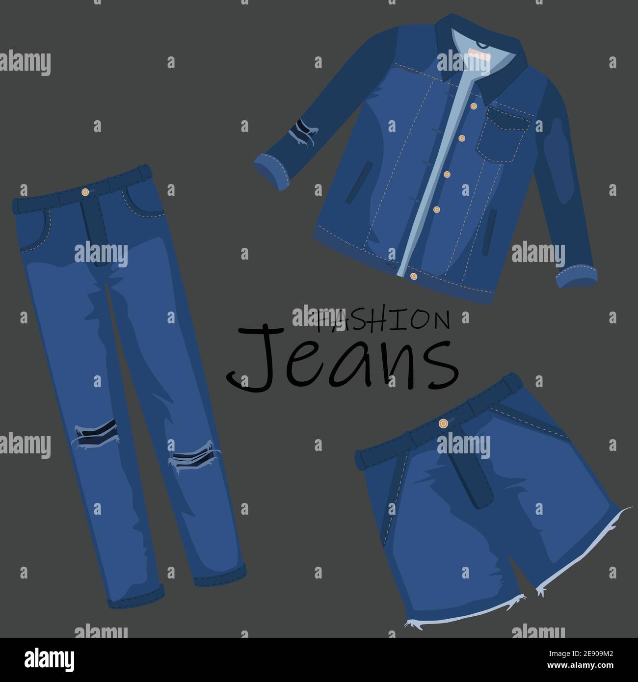Vintage jean jacket Stock Vector Images - Alamy